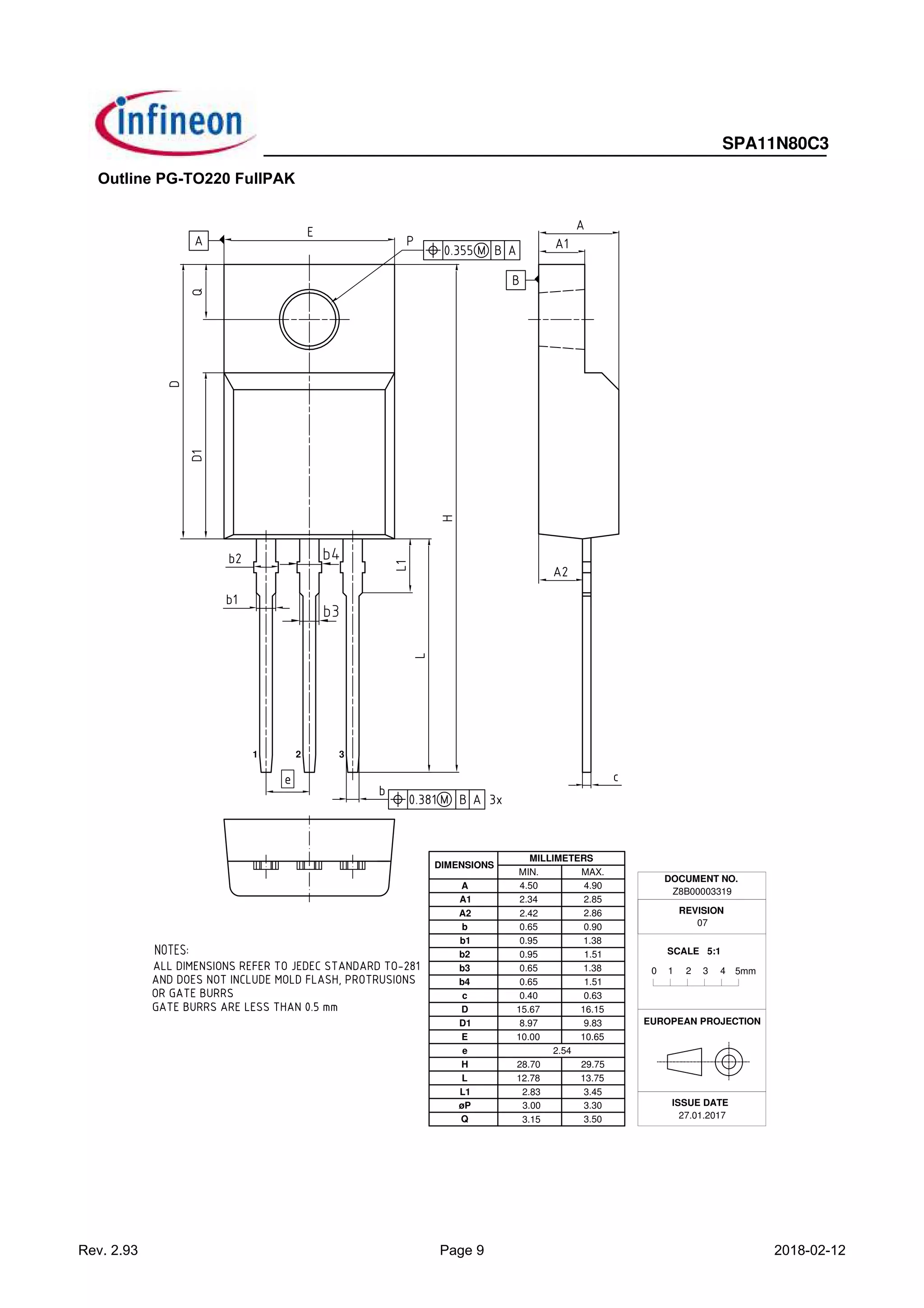 Original Power Transistor SPA11N80C3 11N80C3 11N80 11A 800V TO-220F-3 New Infineon | PDF