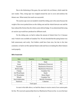 Design Project - Front-rowing mechanism - MECH 292 | PDF