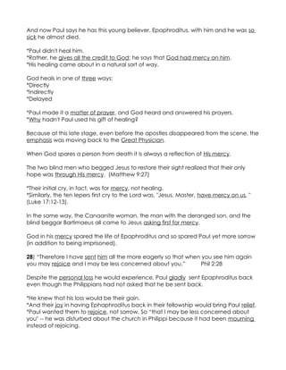 11 November 27, 2011 Philippians, Chapter 2 Verse 25 - 30 | PDF