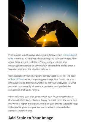11 Outdoor Photography Tips for Shooting with Your Smartphone | PDF