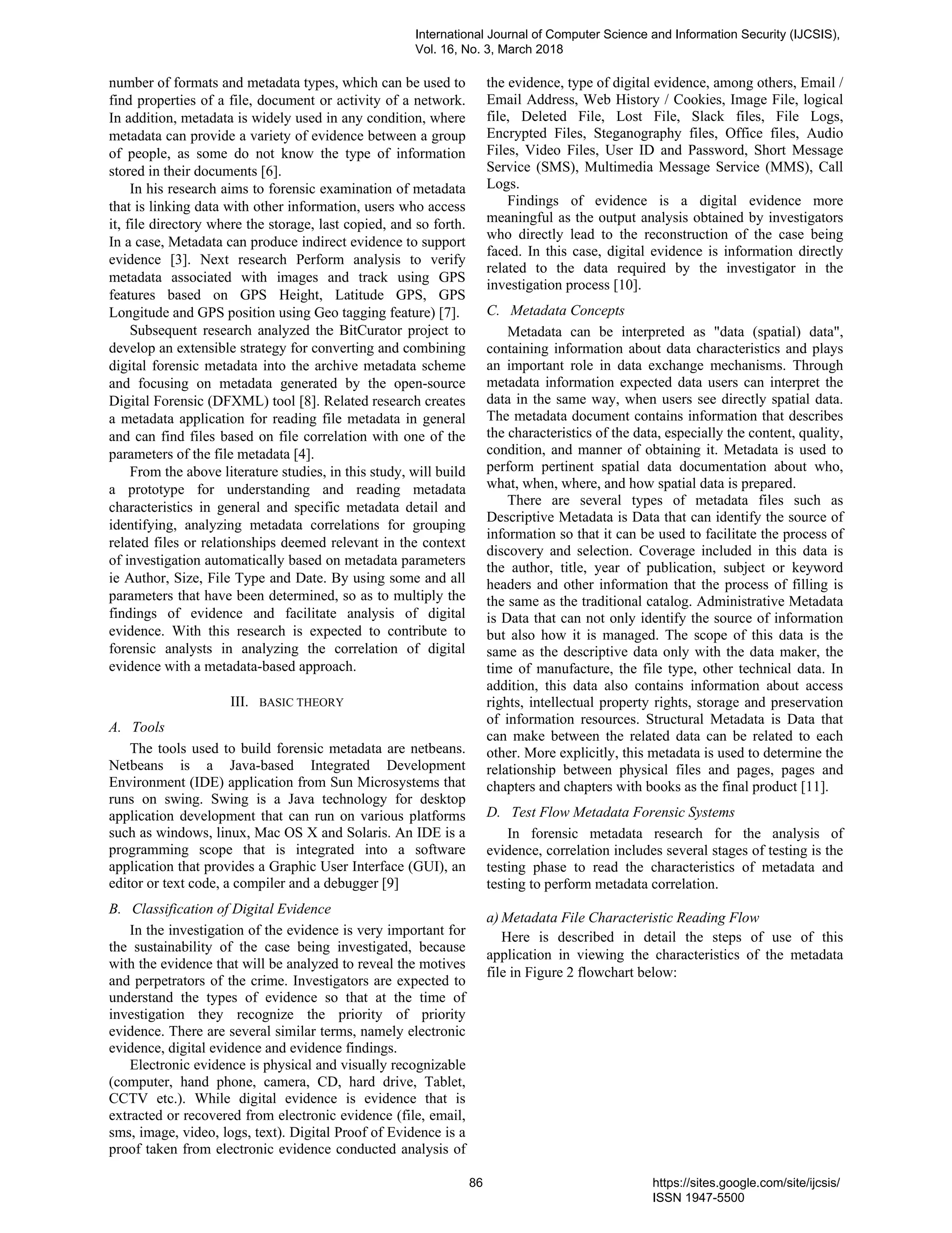Correlation Analysis of Forensic Metadata for Digital Evidence | PDF