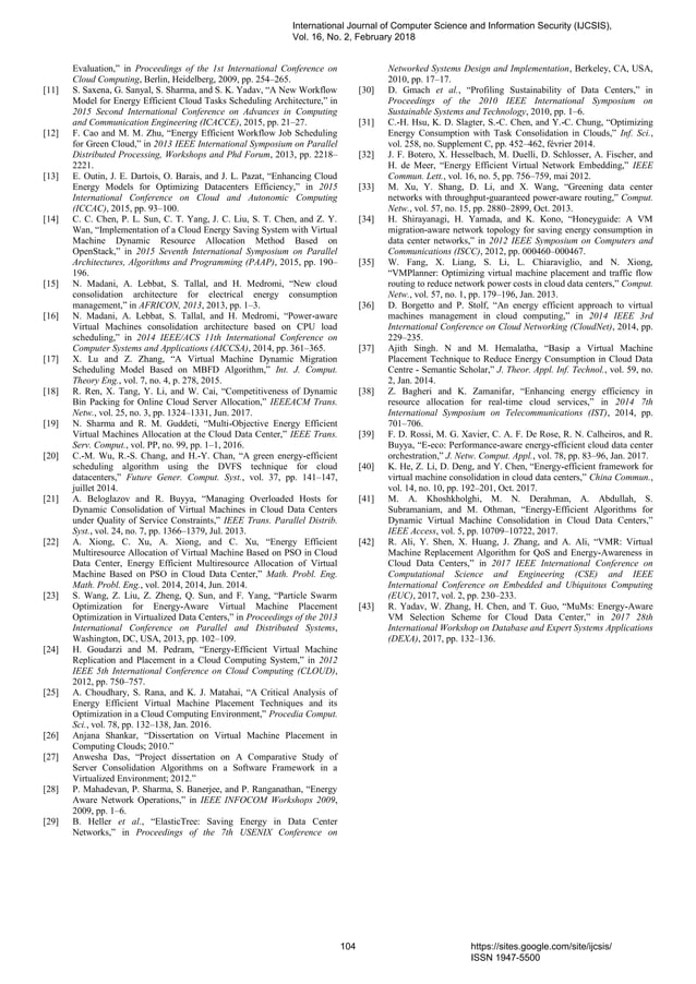 Survey An Optimized Energy Consumption Of Resources In Cloud Data Centers Pdf Cloud