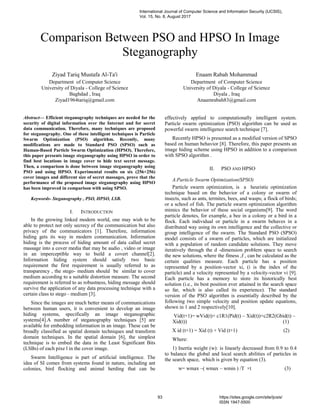 Comparison Between PSO and HPSO In Image Steganography | PDF