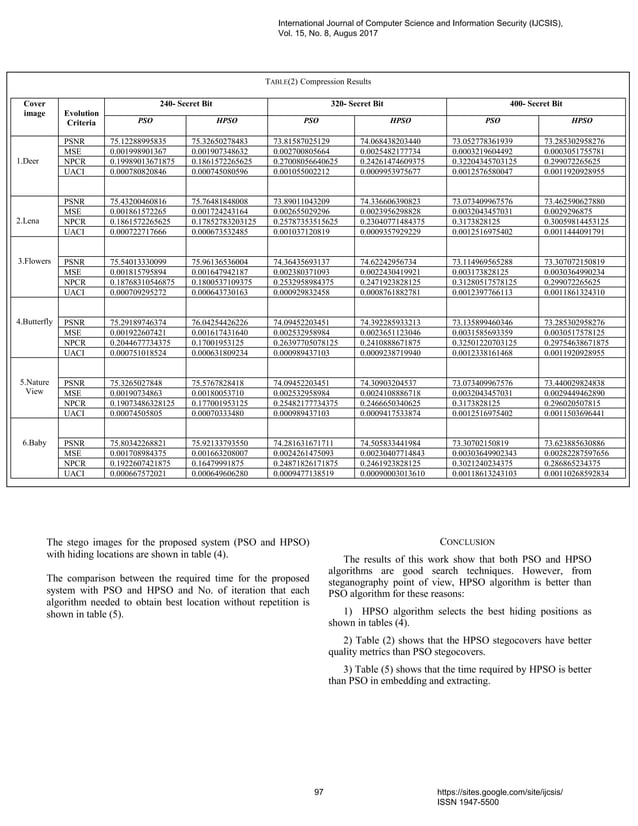 Comparison Between PSO and HPSO In Image Steganography | PDF