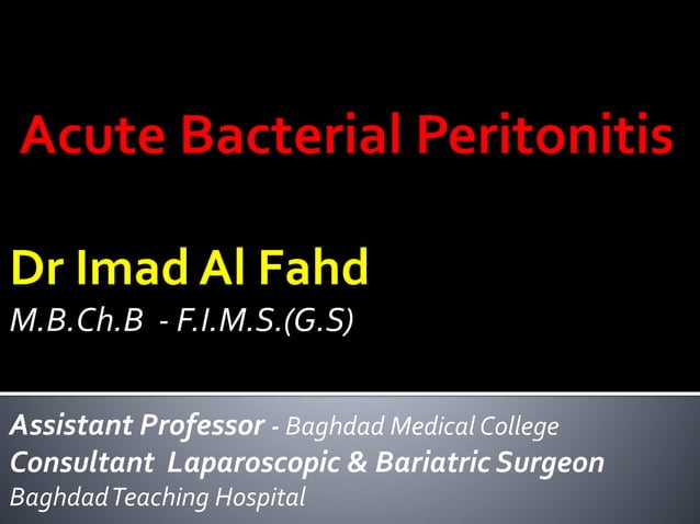 PERITONITIS pdf for healthcare medical students | PPT