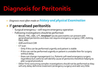 PERITONITIS pdf for healthcare medical students | PPT