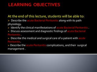 PERITONITIS pdf for healthcare medical students | PDF