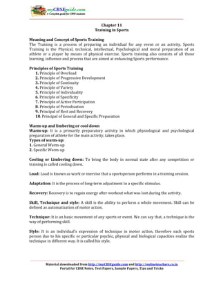 11 physical education_keynotes_ch11_training_in_sports | PDF