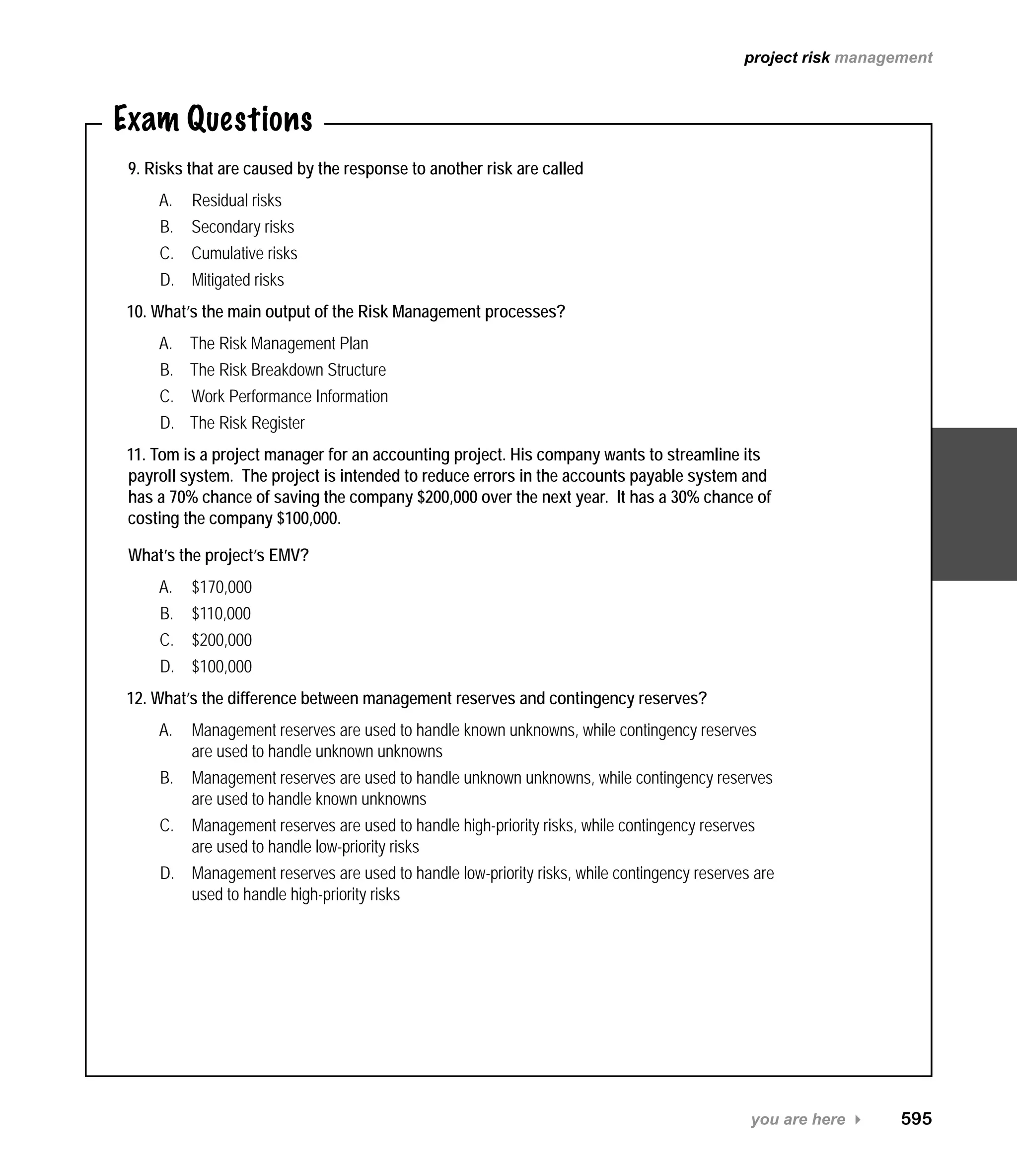 11 pmp risk management exam | PDF