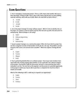 11 pmp risk management exam | PDF