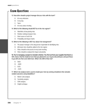 11 pmp risk management exam | PDF