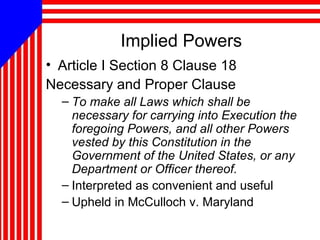 11 powers of congress | PPT