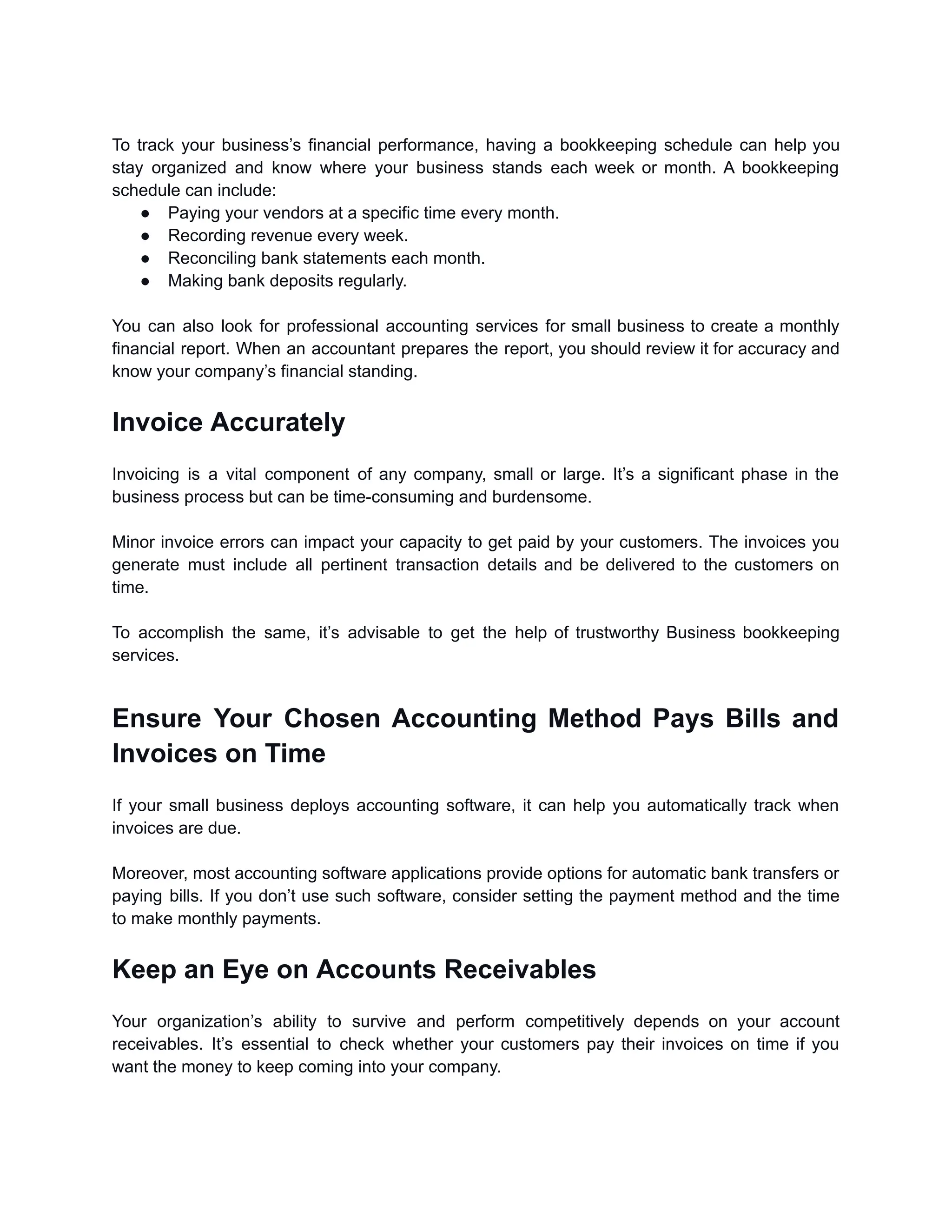 11 Practical Tips for Accounting & Bookkeeping for Small Business | PDF