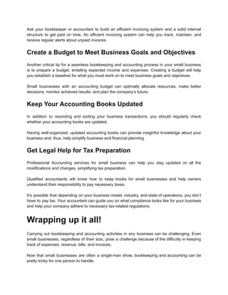 11 Practical Tips for Accounting & Bookkeeping for Small Business | PDF ...