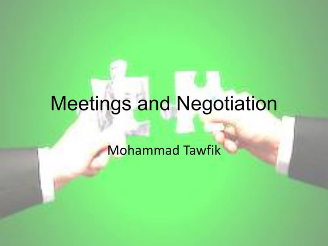 Meetings for Negotiations | PPT
