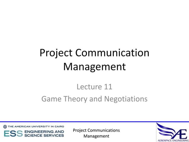 Game Theory and Negotiations | PDF