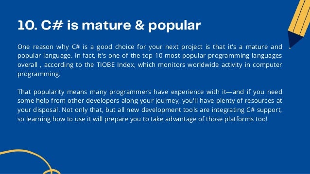 11 Reasons Why C# is the Right Choice for Your Next Project | PDF