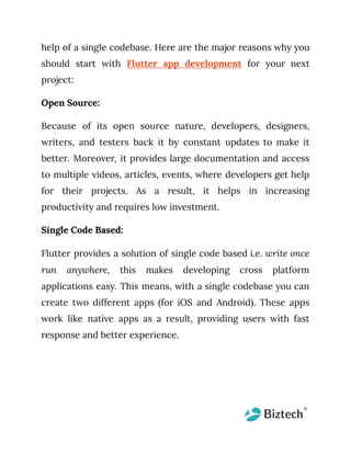 11 reasons why flutter is better for app development | PDF