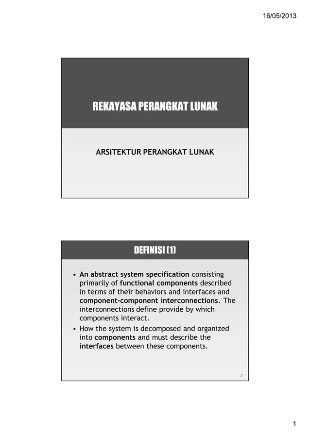 11 rekayasa perangkat lunak arsitektur perangkat lunak | PDF