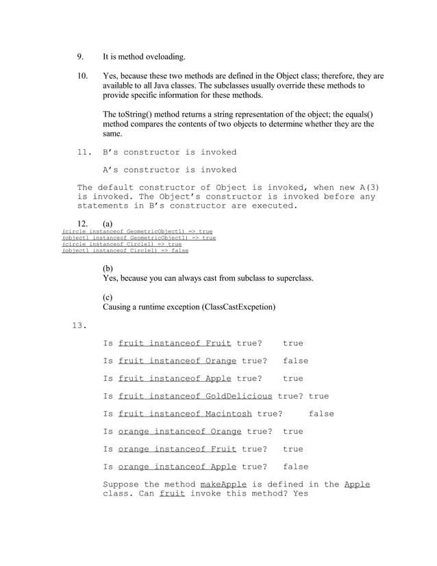 11review(inheritance andpolymorphism) | DOC