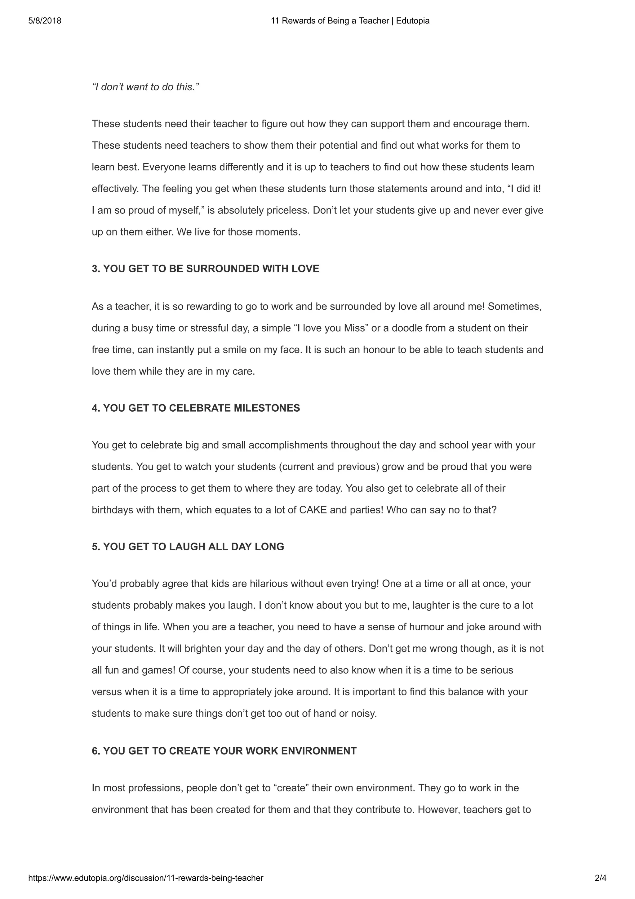 11 rewards of being a teacher | PDF