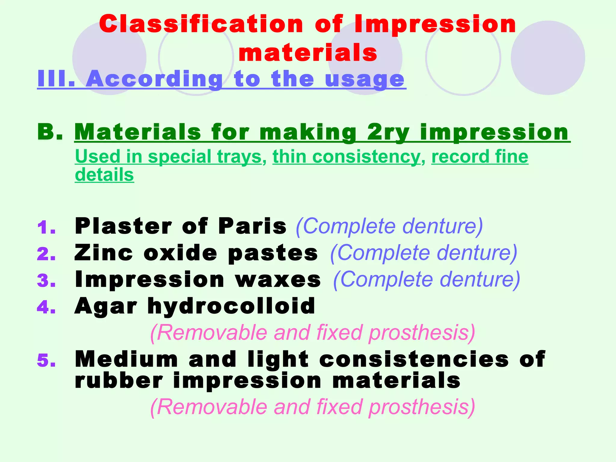 rigid impression materials dental material | PPT