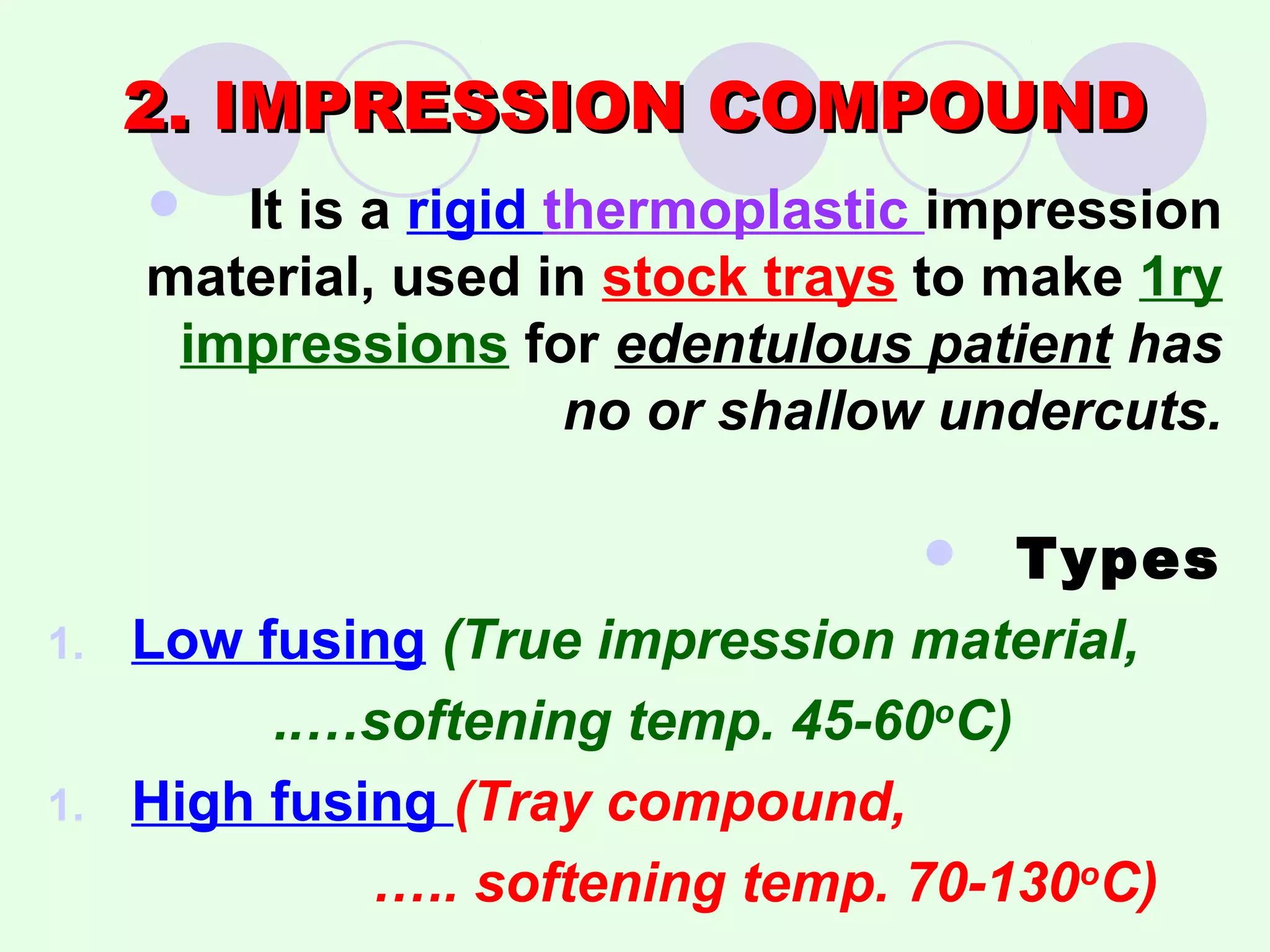rigid impression materials dental material | PPT