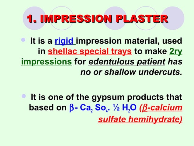 rigid impression materials dental material | PPT
