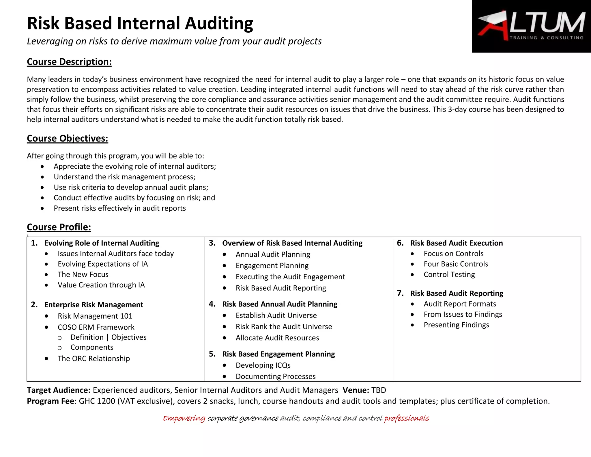 Risk based internal auditing | PDF