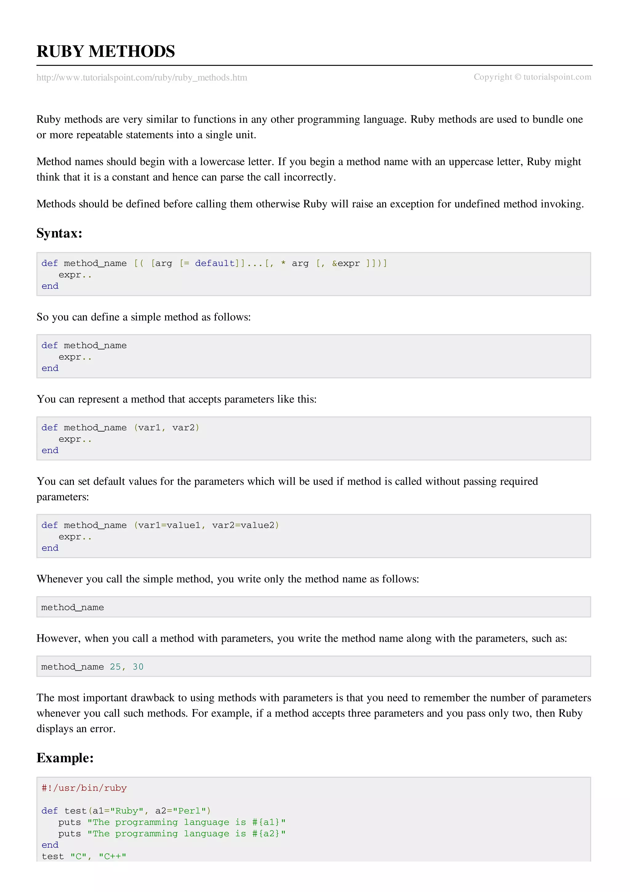 11 ruby methods | PDF