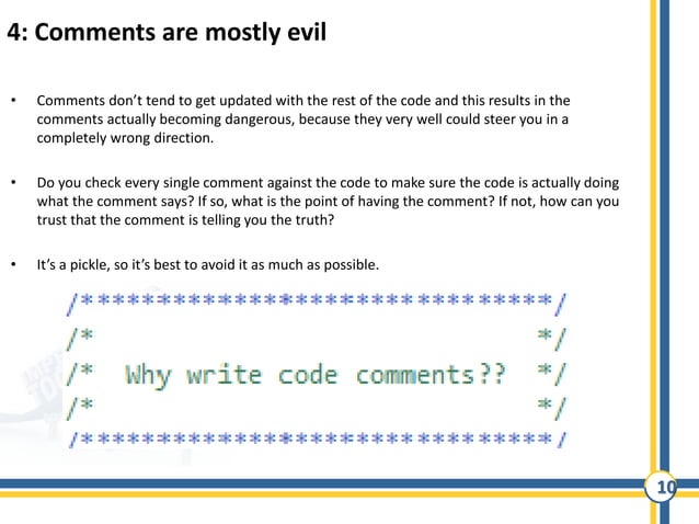 11 rules for programmer should live by | PPT
