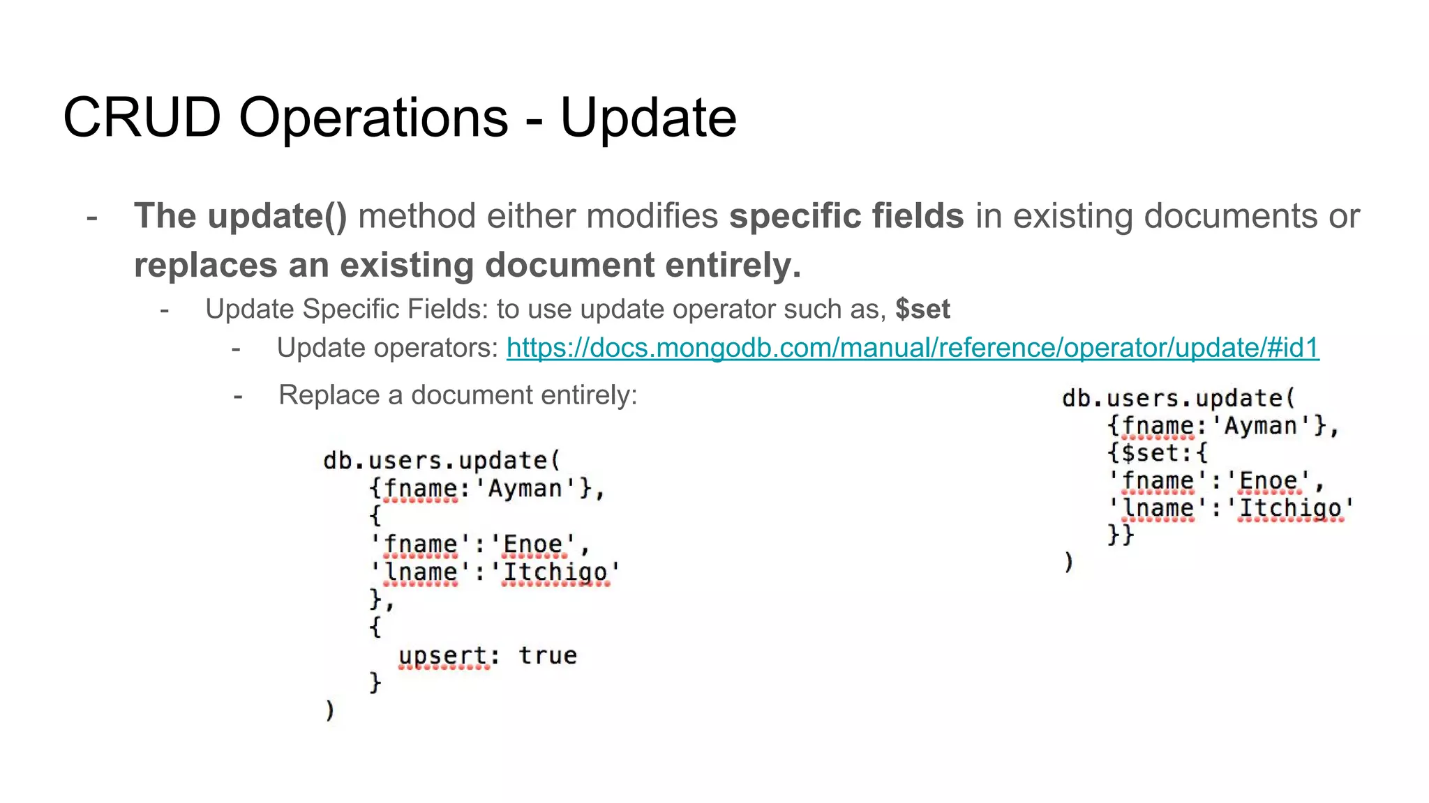 11 schema design & crud | PPT