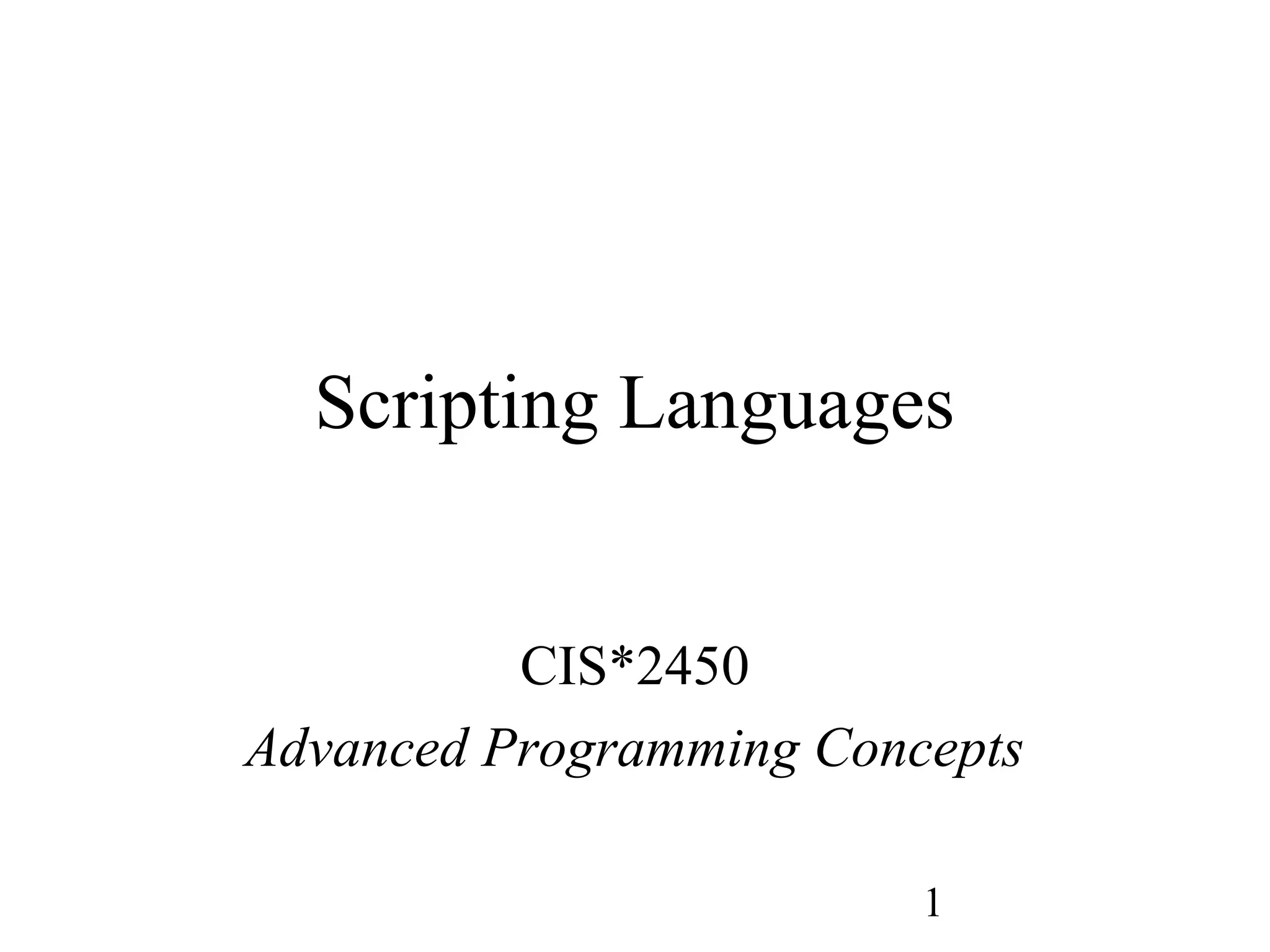 11 Scripting Languages Ppt