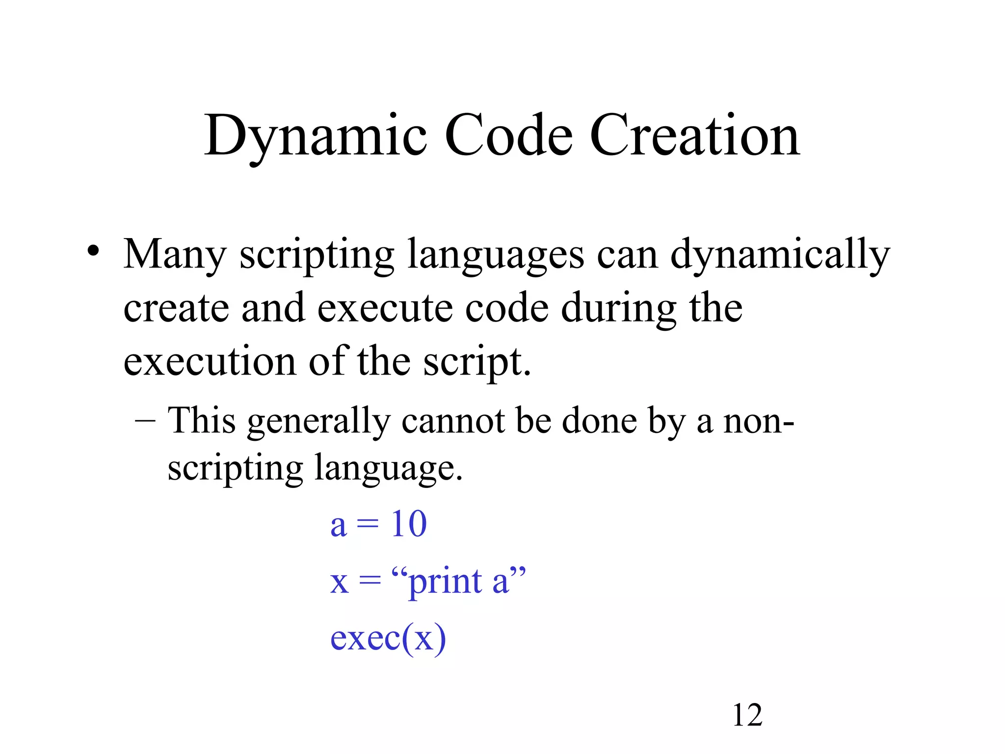 11 scripting languages | PPT | Programming Languages | Computing
