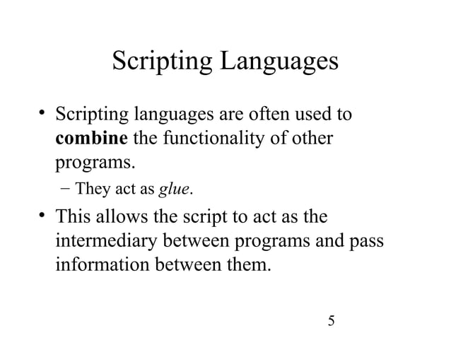 11 scripting languages | PPT | Programming Languages | Computing