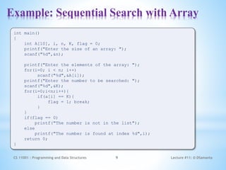 Introduction of Searching in data structure & its types. | PPTX