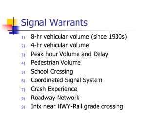 11 Traffic Signal Control Overview (Traffic Engineering هندسة المرور ...