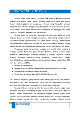 BUSINESS UNIT STRATEGY | PDF
