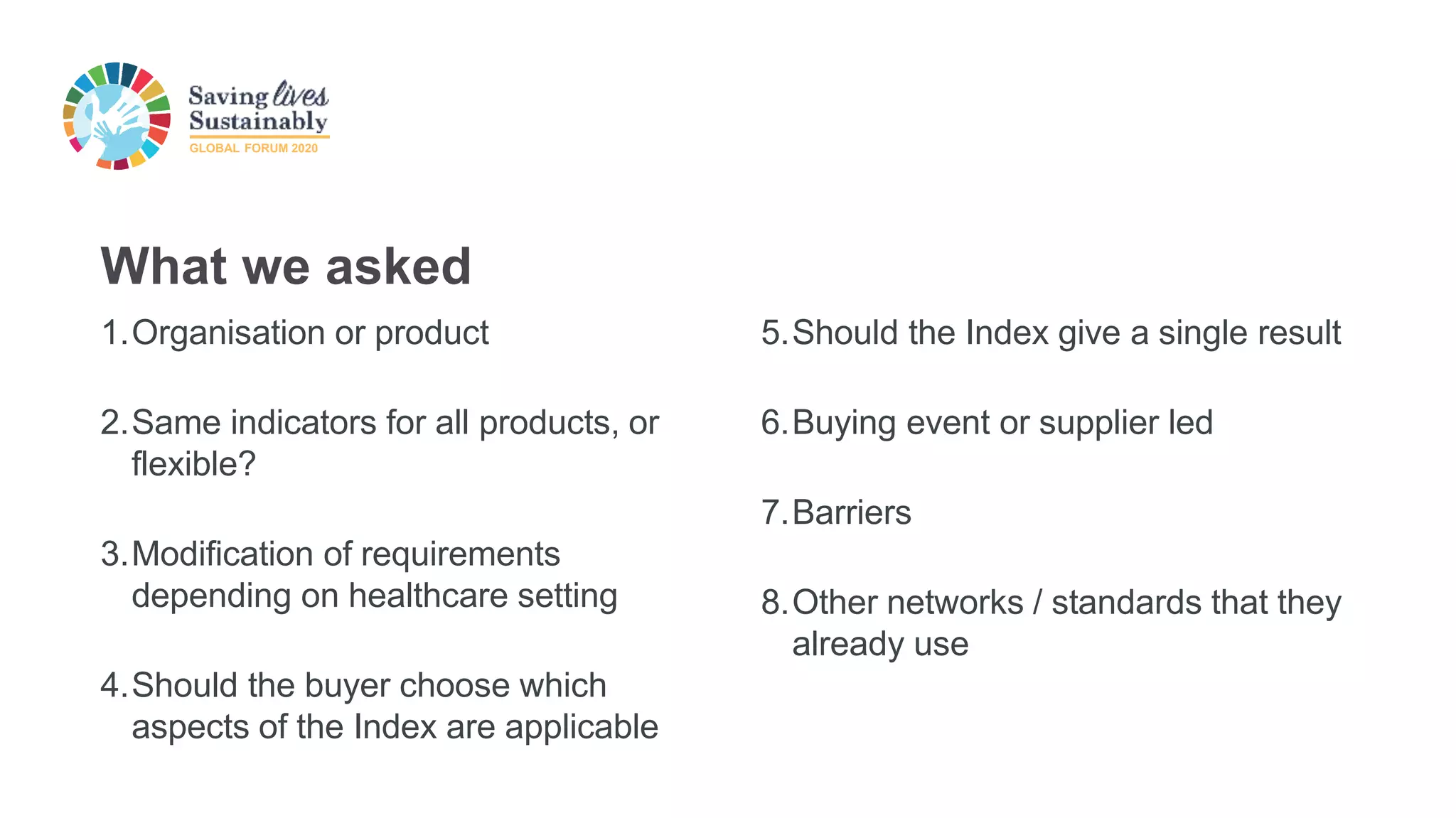 Sustainable Procurement Index for Health (SPIH) Clinic | PPT