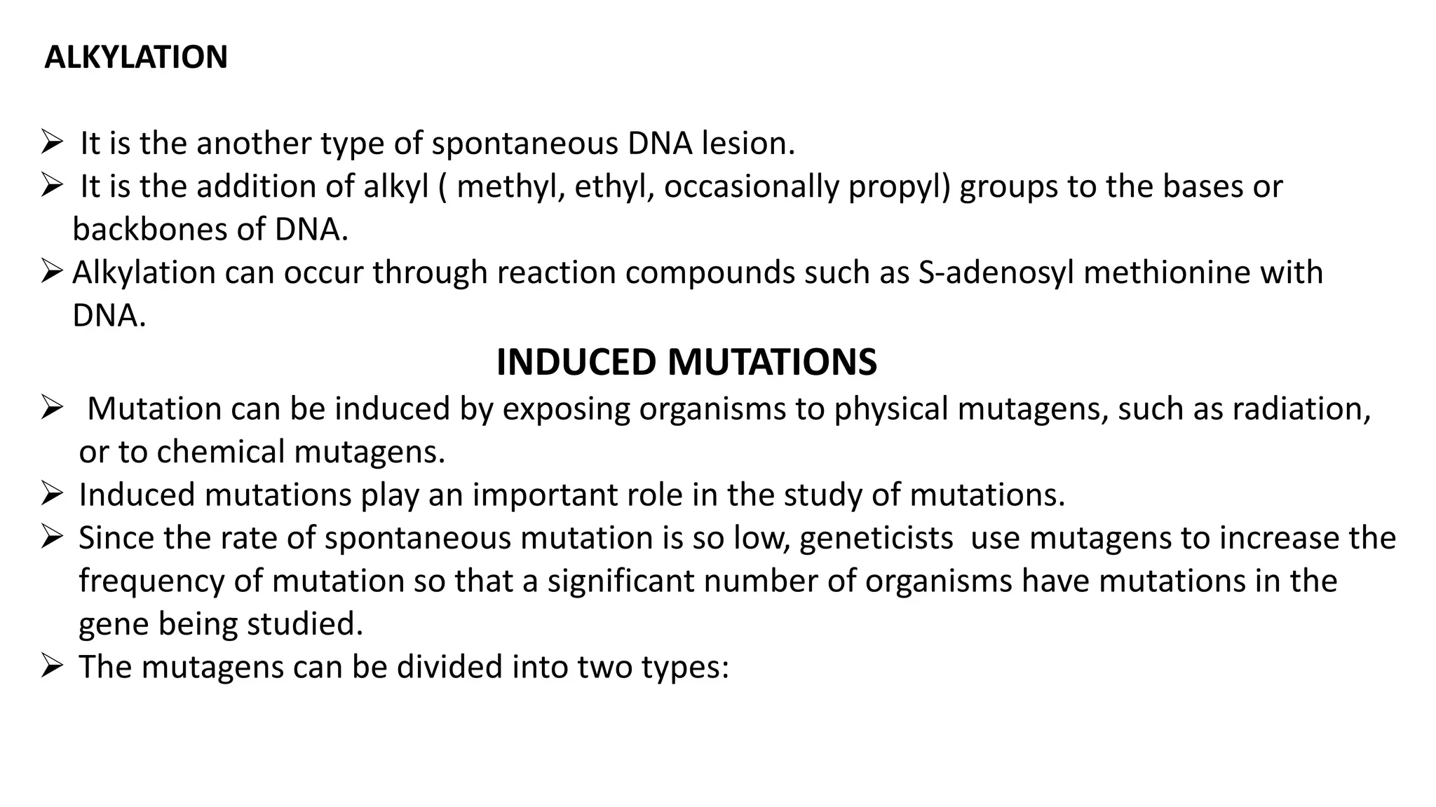 spontaneous and induced mutations | PPTX