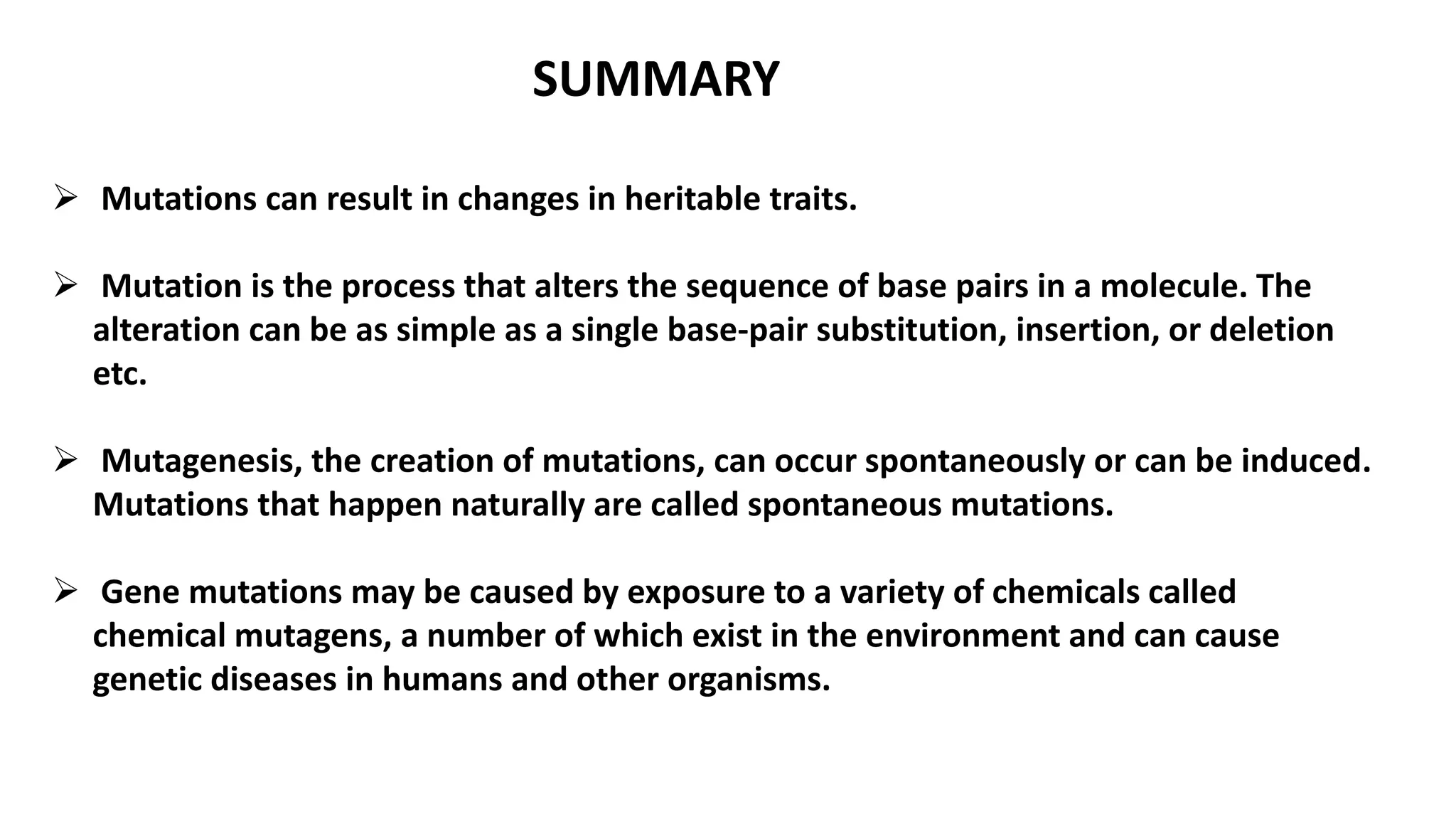 spontaneous and induced mutations | PPTX