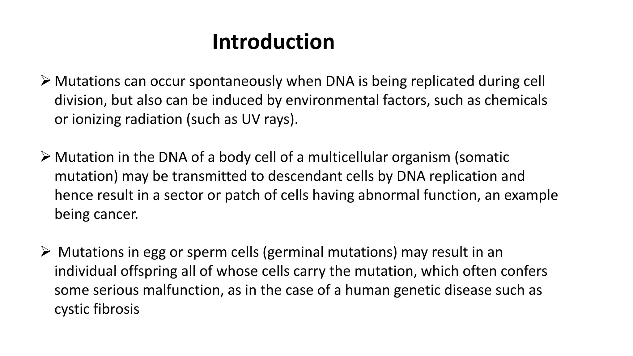 spontaneous and induced mutations | PPTX