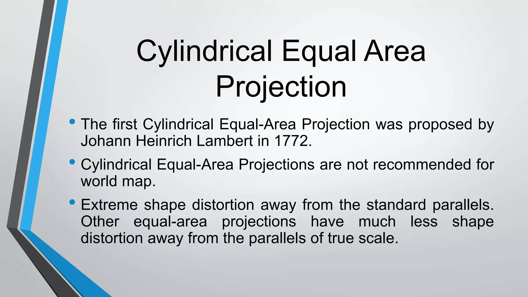 Lambert Cylindrical Equal Area Projection | PPTX