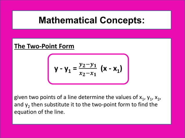 equation of the line using two point form | PPTX | Physics | Science