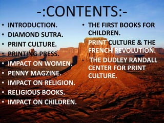 PRINT CULTURE AND THE MODERN WORLD | PPTX