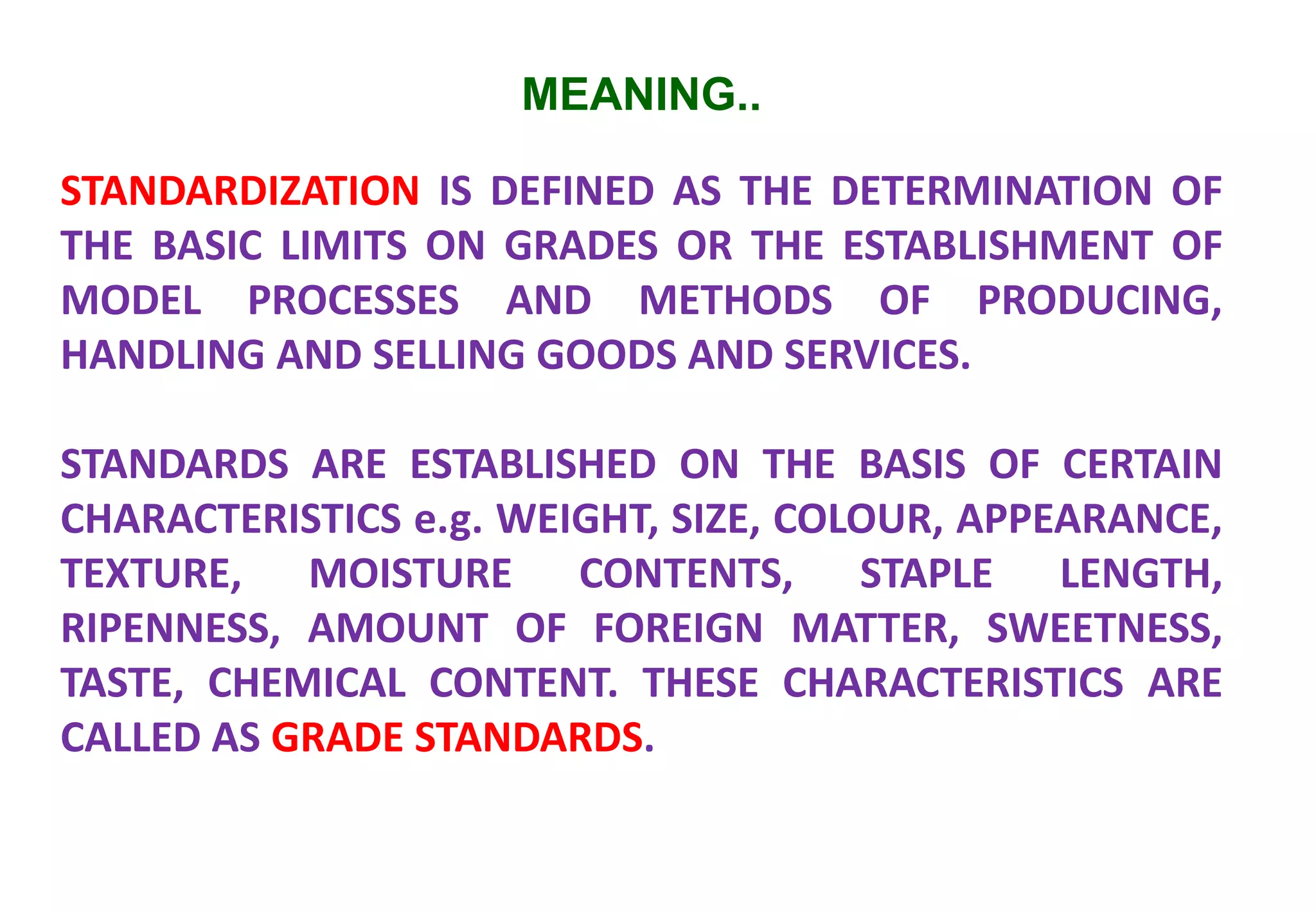 11 standards of agriculture produces d | PPTX | Agriculture | Industries