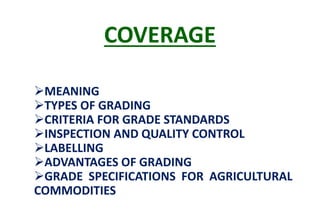 11 standards of agriculture produces d | PPTX | Agriculture | Industries