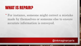 REPAIR IN COMMUNICATIVE STRATEGIES | PPTX