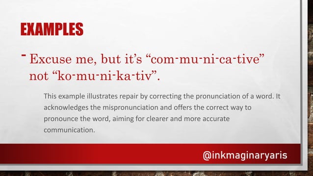 REPAIR IN COMMUNICATIVE STRATEGIES | PPTX