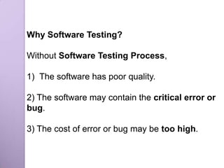 11 steps of testing process - By Harshil Barot | PPTX